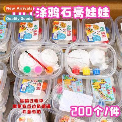 Painted plaster doll childrens handmade diy coloring graffit