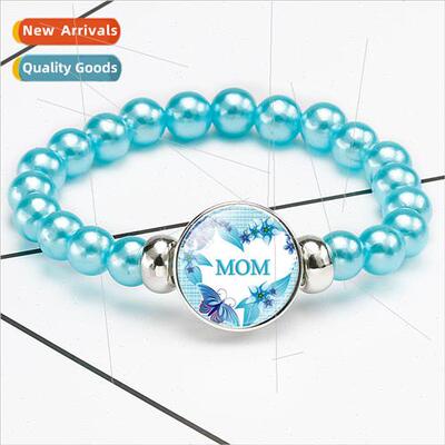 Moms Love MOM Heart Gemstone Bracelet Korean Mothers Day  $2