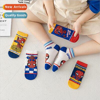 Childrens socks spring and summer new Spider-Man breathable