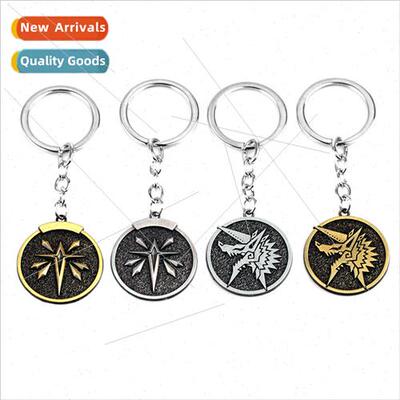 Game Peripherals Monster Hunter Wolf Head  Alloy Keychain Pe