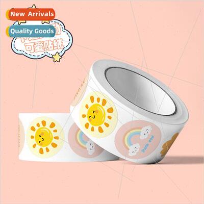 Cartoon hand-painted weather thank you stickers 适用 childre