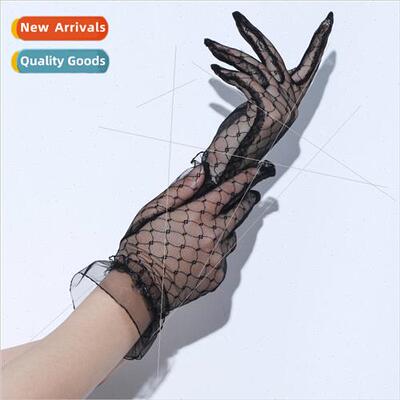 Lace gloves female thin senior white exquisite sexy mesh dri