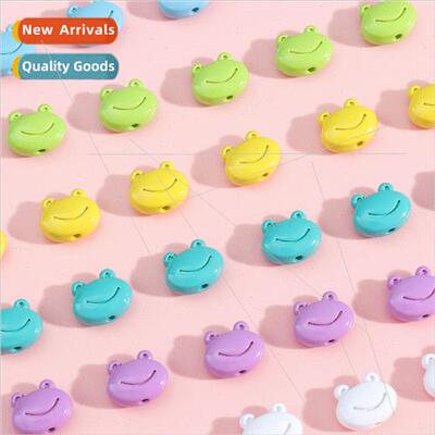 Cartoon colorful alloy small frog vertical hole beads spacer