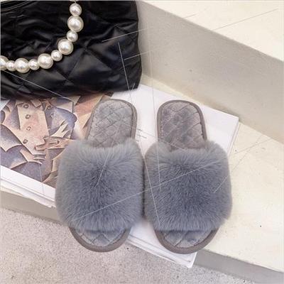 Cotton slippers fall and winter new open-toe home warm hairy
