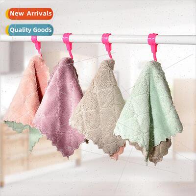 Kitchen thickened absorbent wipes coral velvet -stick oil tw