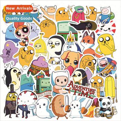 50 New Cartoon Adventure Time Doodle Stickers Bicycle Comput
