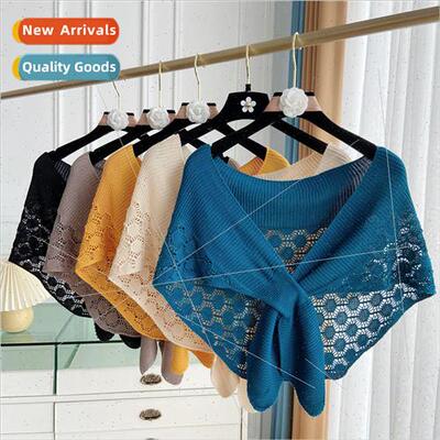 Knitted small shawl ageing sunflower outwear ice silk small
