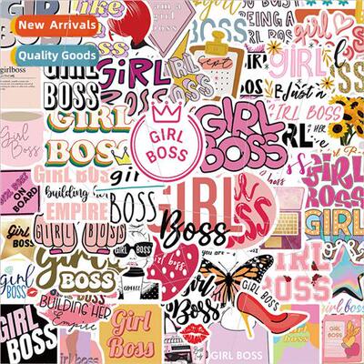50 cartoon English GIRL BOSS graffiti stickers decorative ha