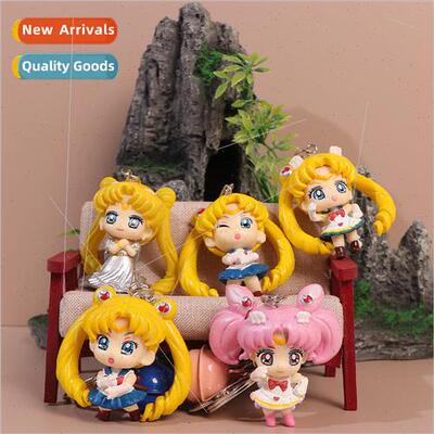 Cute American Minority Warrior cartoon pVC keychain couple b