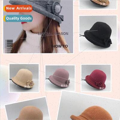 Solid color knitted wool fishermans hat children autumn and