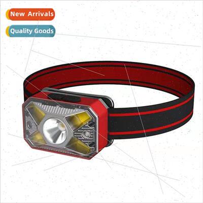 New LED headlamp induction strong light cob red light USB re