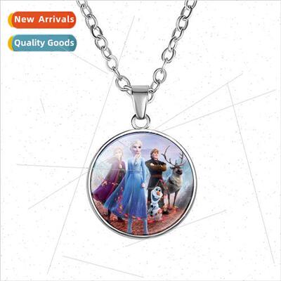 Frozen 2 Necklace Kids Cartoon Elsa Princess Anna Snow Treas