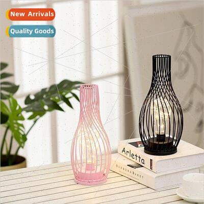 LED night light NATO  iron molding spiral pattern vase bar s