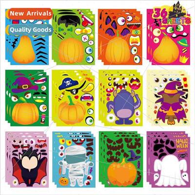 Halloween Character Pumpkin Puzzle Stickers Pumpkin Emoji St