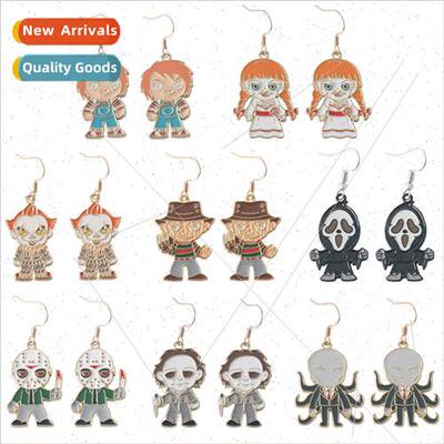 2023 new Halloween earrings ghost baby clown ghost earrings