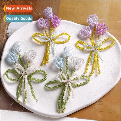 Summer illusion color clashing bow tulip bouquet diy handmad