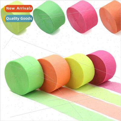8 rolls/pack fluorescent colorful crinkle paper rolls set fl