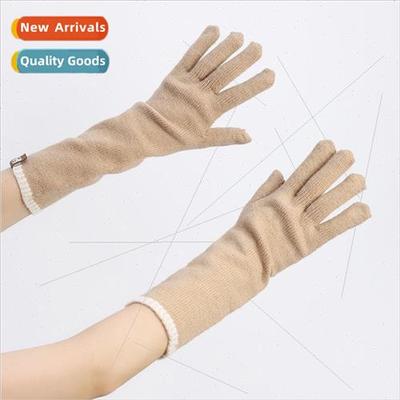 Autumn and winter gloves knitted gloves five fingers touch s