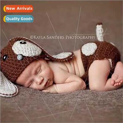 Hand Knit Baby Hundred Photography Costume Coffee Color Long