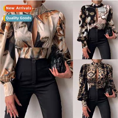 2023 Spring Sting Collar Lg Lantern Sleeve Backless Hollow B