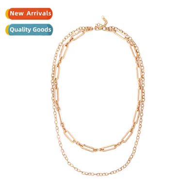 New simple double-layer alloy necklace retro nd hip-hop coll