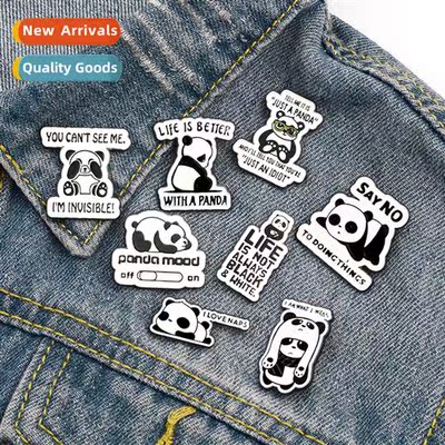 I Love naps enamel panda cowboy badge creative students cute