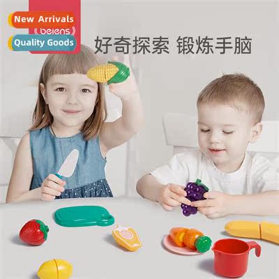 Childrens cut fru toys Magic stickers simulati fru  vegetabl