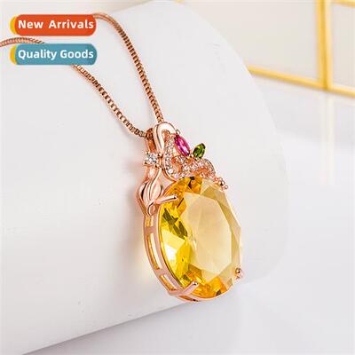 Faux Large Size Crine Champagne Diamd Morgane Pendant Horse