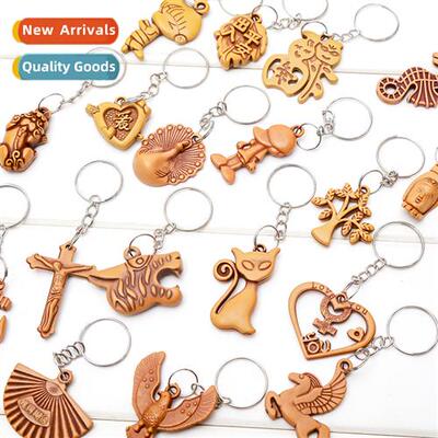 Taobao gifts imati wood small pendant phe chain couple key r