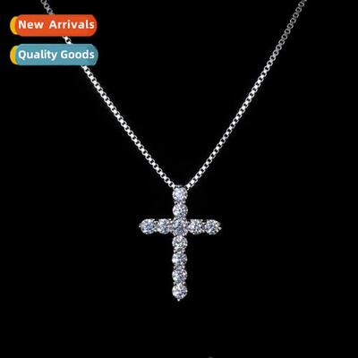 hip-hop 925 sterling silver zircia infiny cross pendant nd n