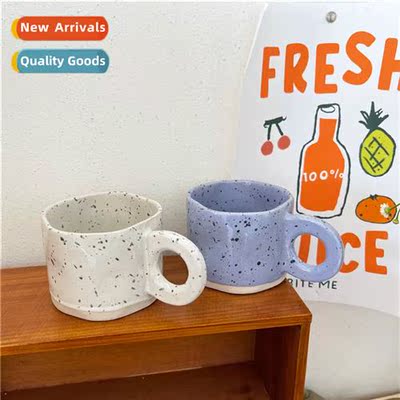 Korea ins wind irregular splash ink cream color purple mug c