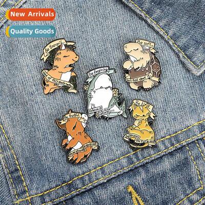 Carto cute animal whale turtle brooch enamel paint dolphin p