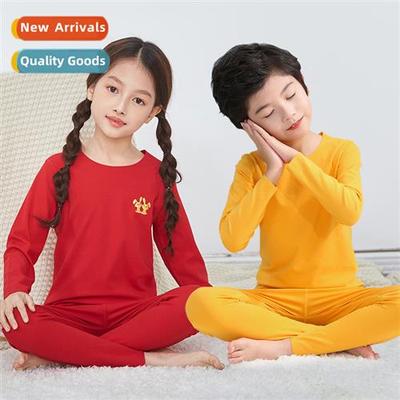 Childrens rmal underwear set N-marking thin velvet fall coat