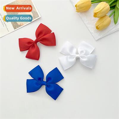 Childrens bow hairpin solid colour thread baby hairpin simpl