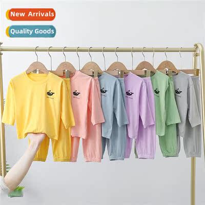 New summer childrens pajamas short-sleeved modal homewear lo