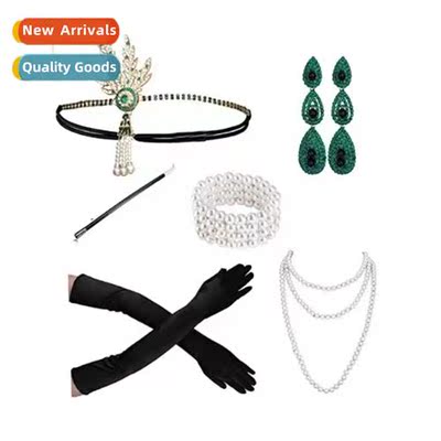 1920s Gatsby Bachelorette Party Set Decorati Headdress Neckl