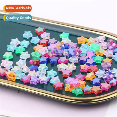 Hmade diy beading materials 10mm colorful pentagram loose be