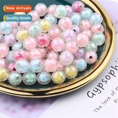 8mm transparent illusi AB earth beads acrylic ab color beads