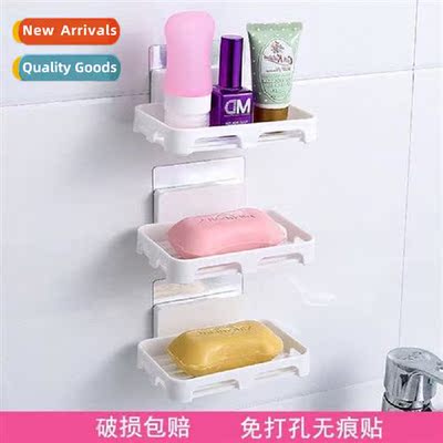 Drainage soap box household plastic sucti cup wall-mounted s