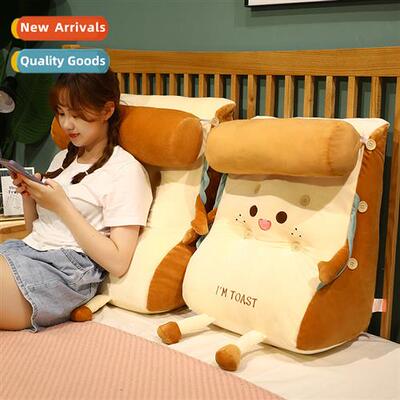 Cute toast bread raised triangle pillow bedroom neck backres