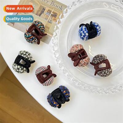 Vintage plaid scratch clip forehead finishing broken  bangs