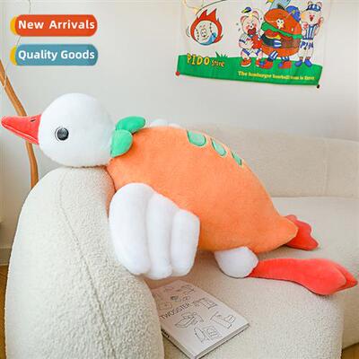 Creative goose Rose plush toys pillow transforming radish go
