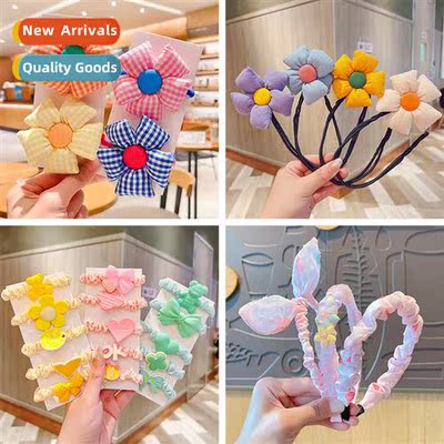 Girls flower lear band  circle cute baby does not hurt  tie