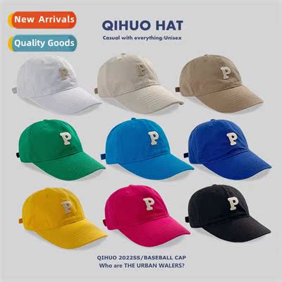 High-qualy Korean new hat girls letter P embroidered basebal