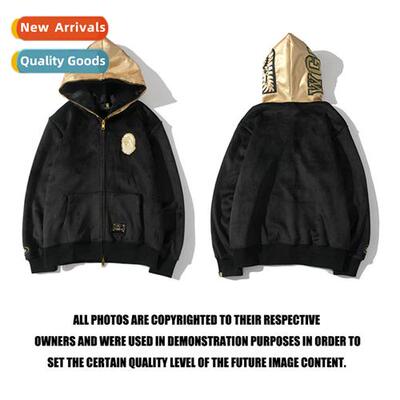 Japanese tide shark double suede ferret jacket black gold se