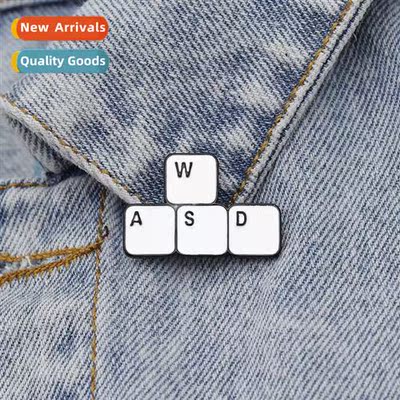 WSAD Computer Keyboard Persalized Brooch PS Toolbar Mouse Se