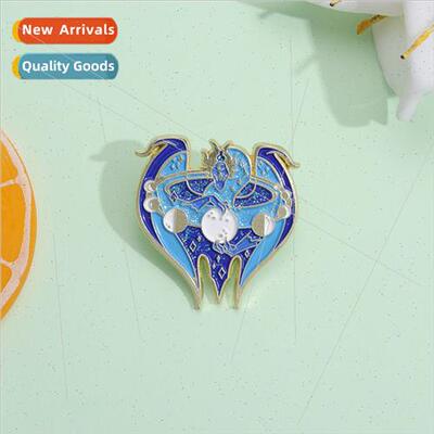 New secondary cartoon blue totem alloy enamel brooch fine an