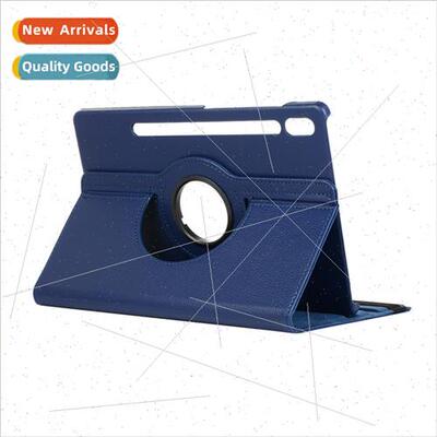 适用Samsung S9 Tablet Case Lychee pattern rotating 360 solid