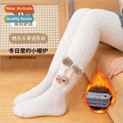 Girls bottoming pants fall and winter padded and thickened b