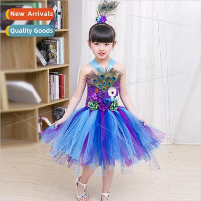 June 1 Childrens Day Permance Clothing Child Gown Dress Peac